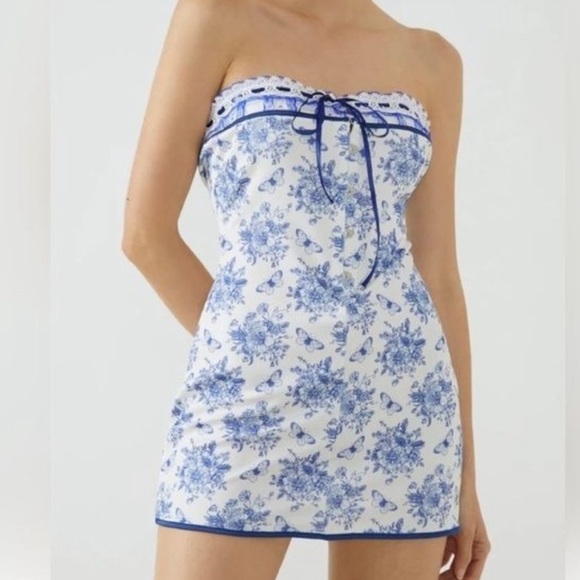 Commense | Dresses | Commense Butterfly Floral Tube Dress | Poshmark